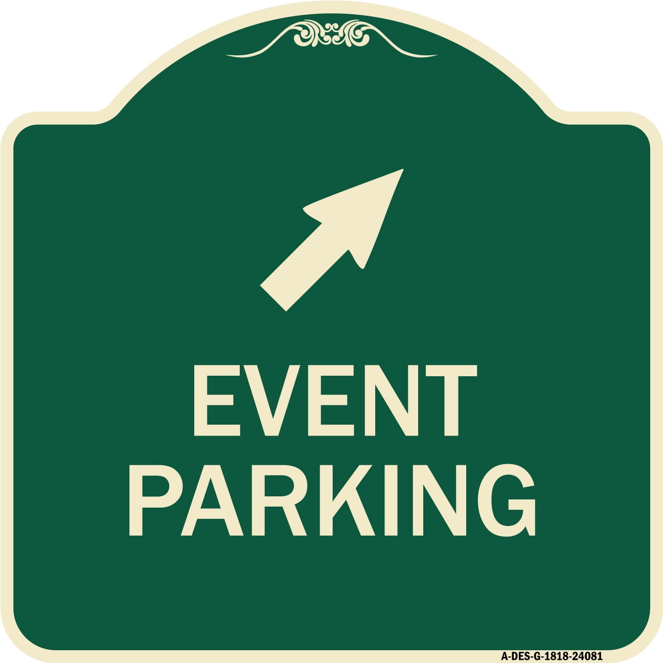 SignMission Designer Series Sign - Event Parking (Up Right Arrow Symbol ...