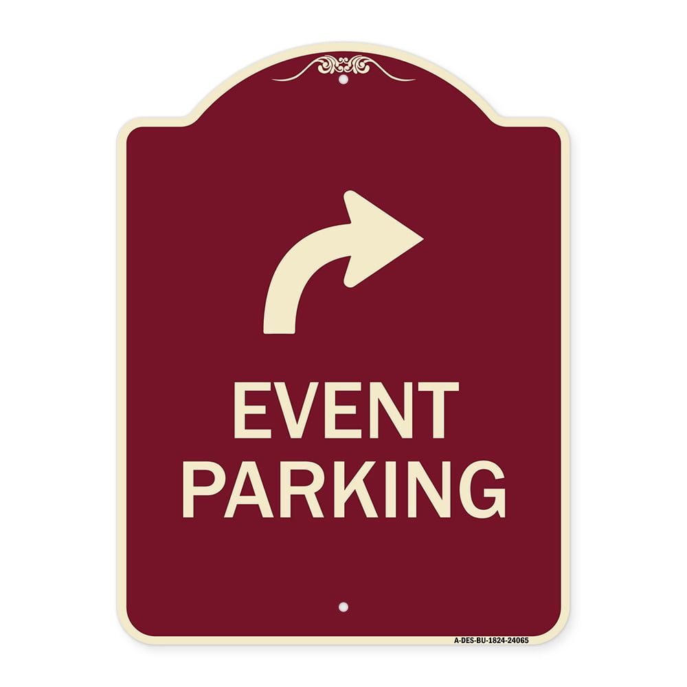 SignMission Designer Series Sign - Event Parking Only (With Upper Right ...