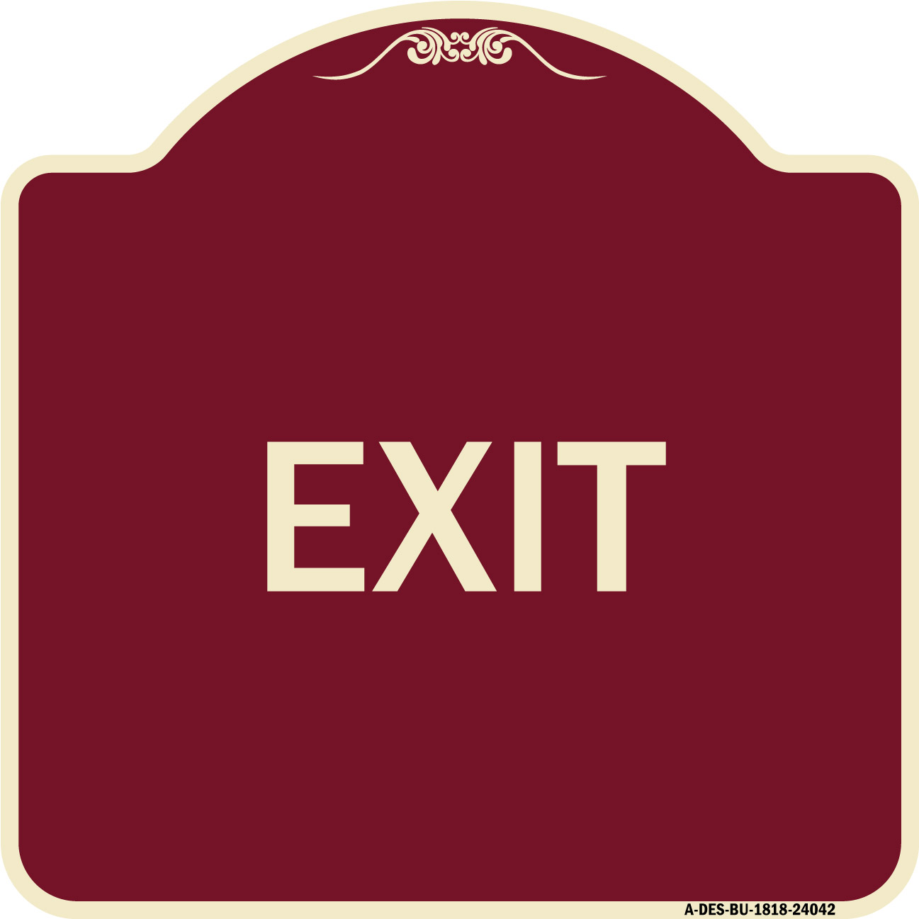 SignMission Designer Series Sign - Exit 1 | Burgundy 18" X 18" Heavy ...