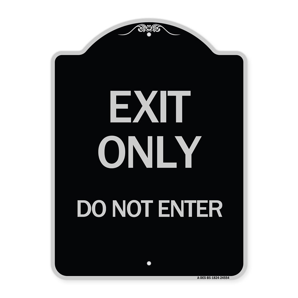 SignMission Designer Series Sign - Exit Only Do Not Enter | Black ...