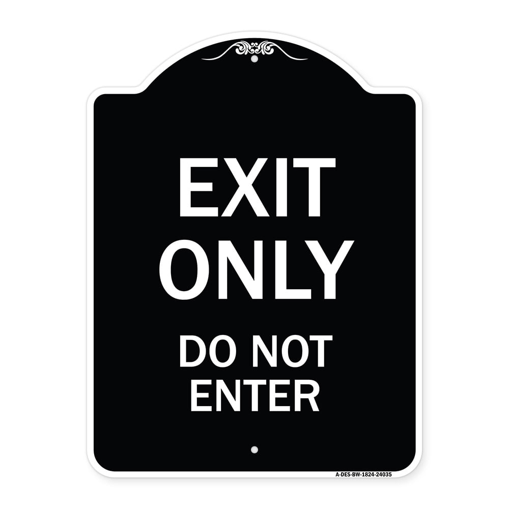 SignMission Designer Series Sign - Exit Only Do Not Enter | Black ...
