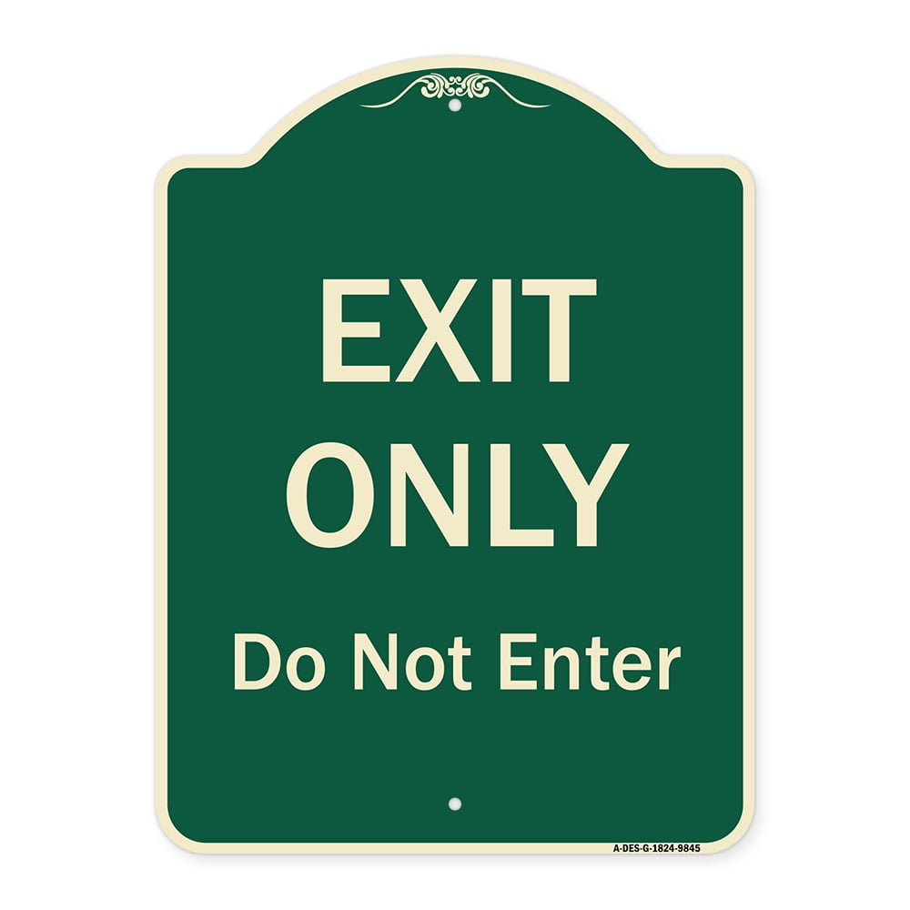 SignMission Designer Series Sign - Exit Only Do Not Enter | Green 18" x ...