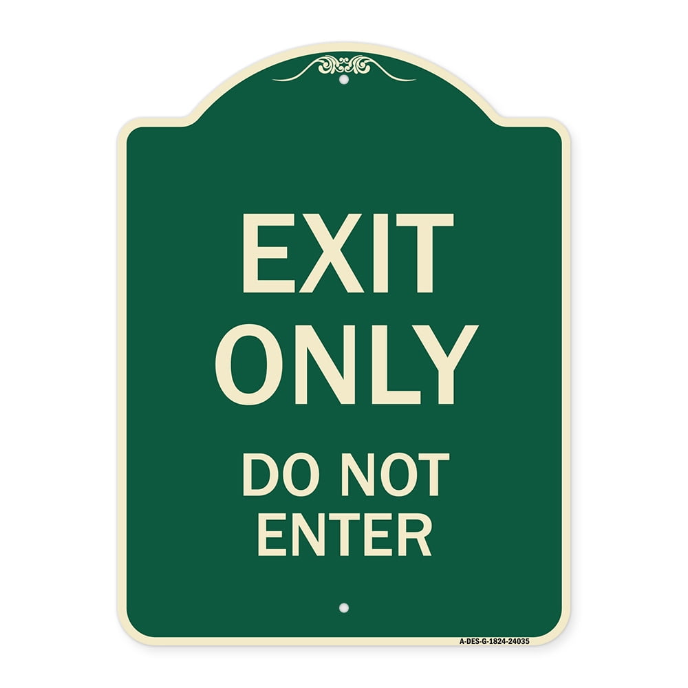 SignMission Designer Series Sign - Exit Only Do Not Enter | Green & Tan ...