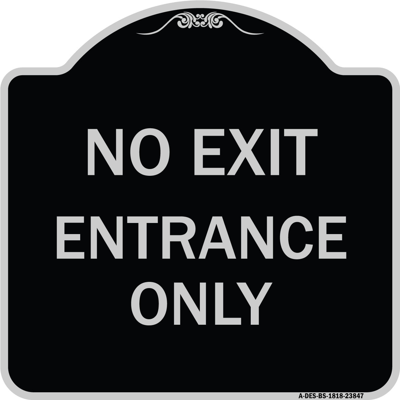 SignMission Designer Series Sign - No Exit Entrance Only | Black ...