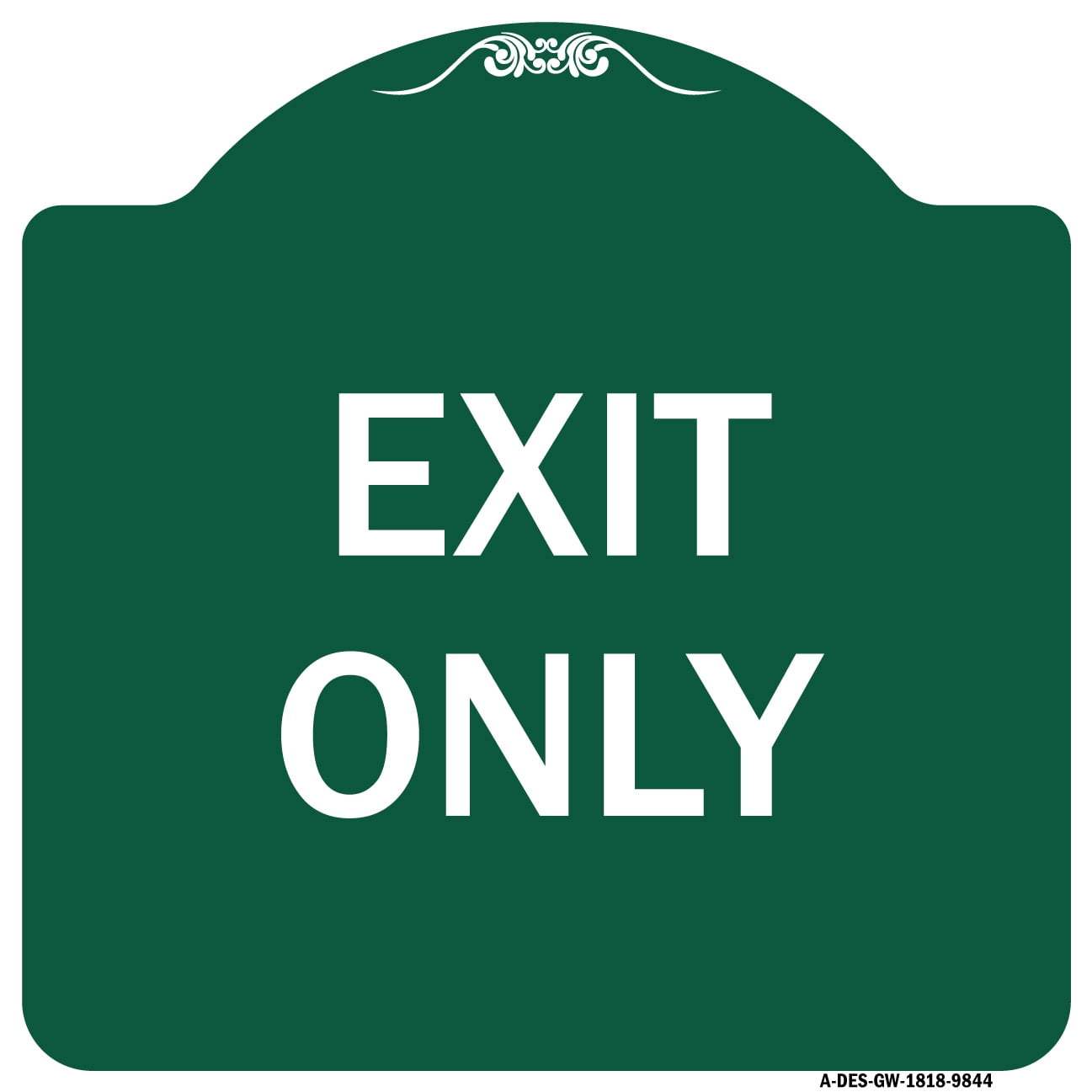 SignMission Designer Series Sign - Exit Only | Green & White 18" X 18 ...