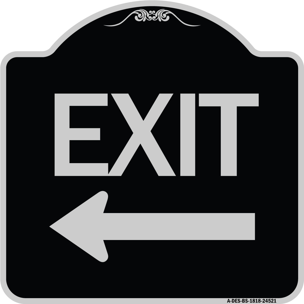 SignMission Designer Series Sign - Exit with Left Arrow | Black ...