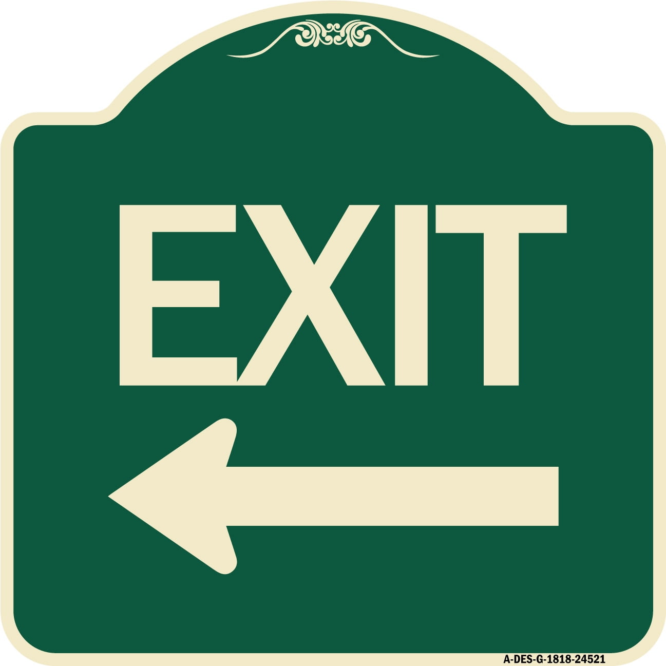 SignMission Designer Series Sign - Exit with Left Arrow | Green & Tan ...