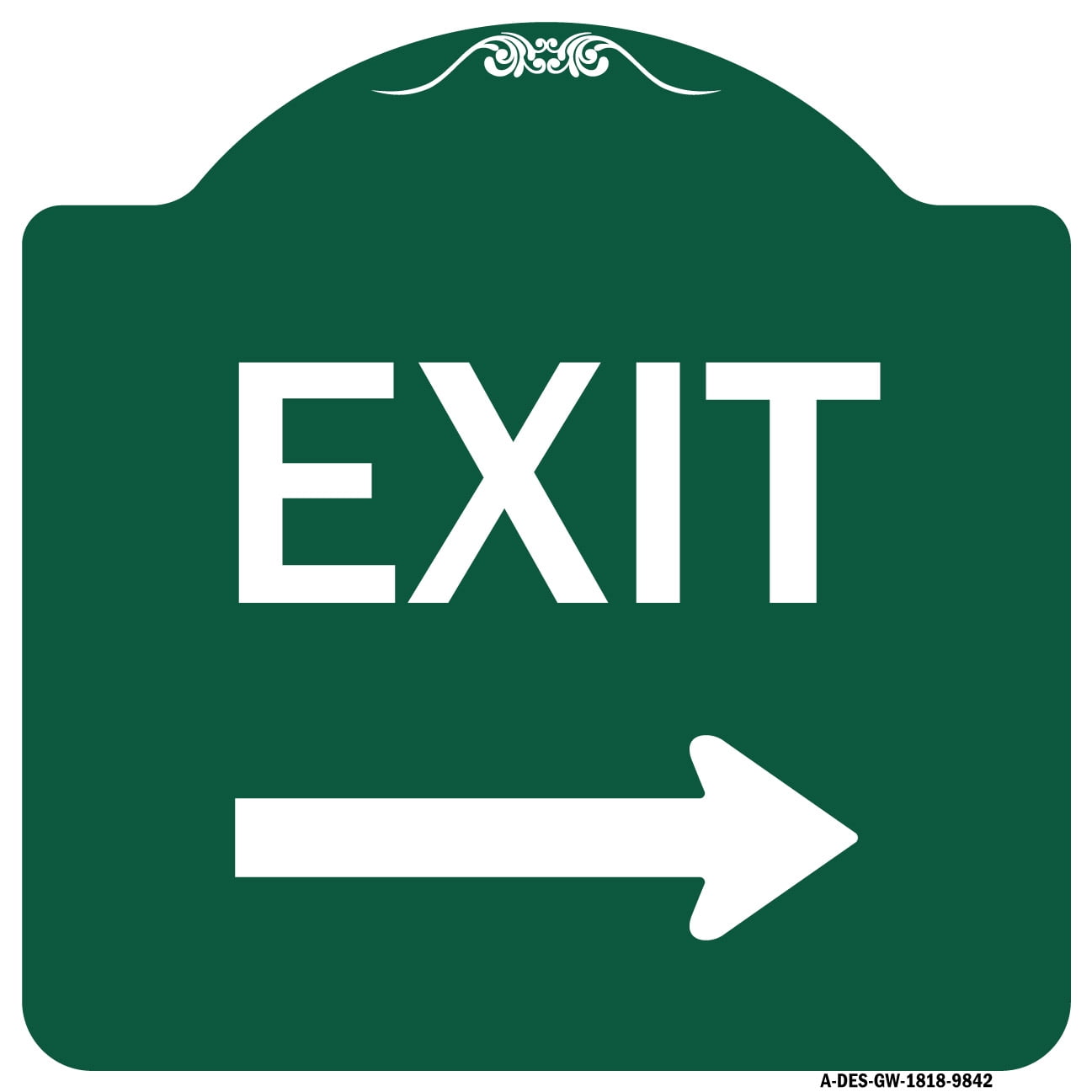 SignMission Designer Series Sign - Exit With Right Arrow | Green ...