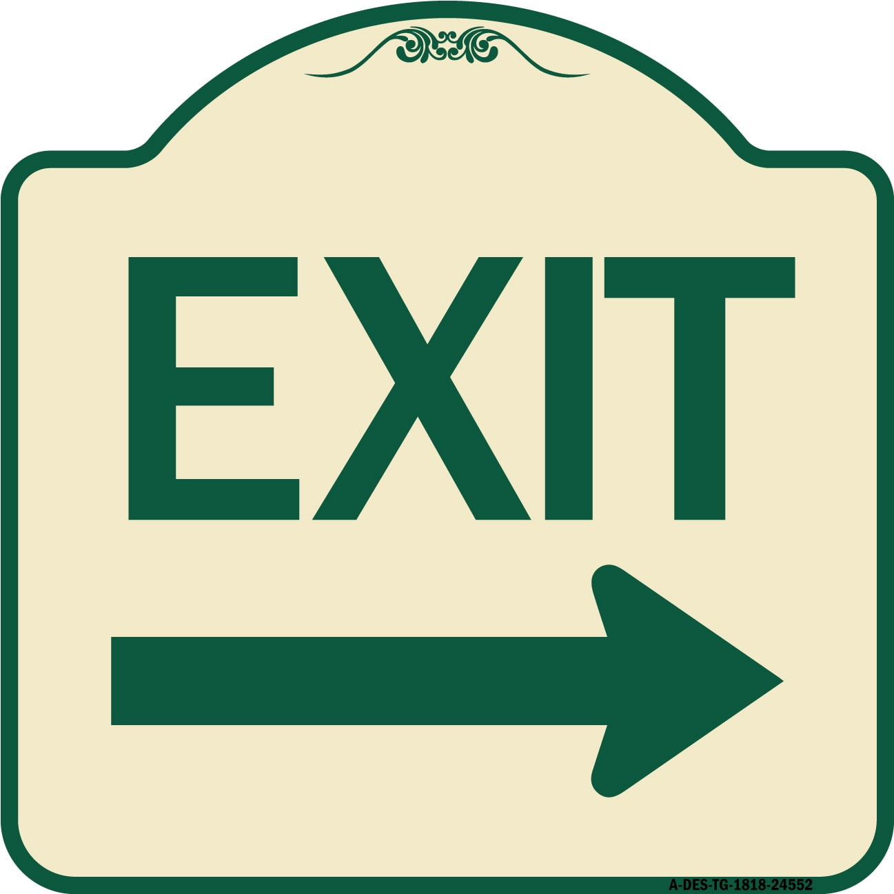 SignMission Designer Series Sign - Exit with Right Arrow | Tan & Green ...