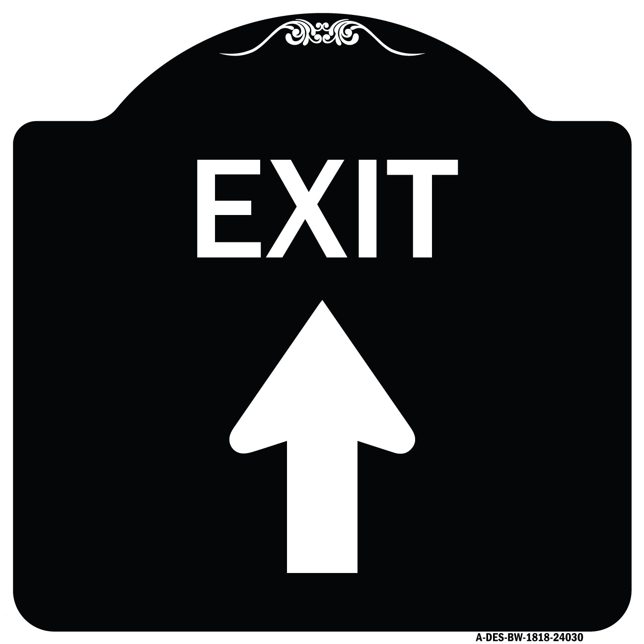SignMission Designer Series Sign - Exit Sign Exit with Up Arrow | Black ...