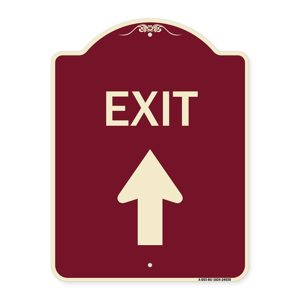 SignMission Designer Series Sign - Exit Sign Exit with Up Arrow ...