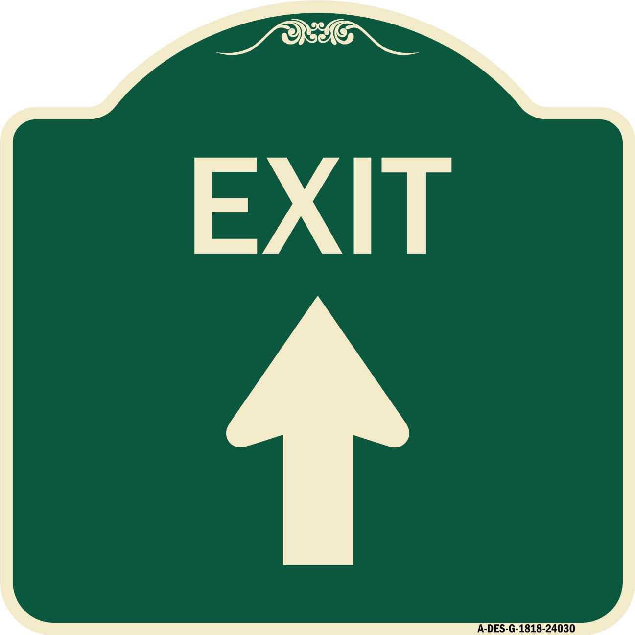 SignMission Designer Series Sign - Exit Sign Exit with Up Arrow | Green ...