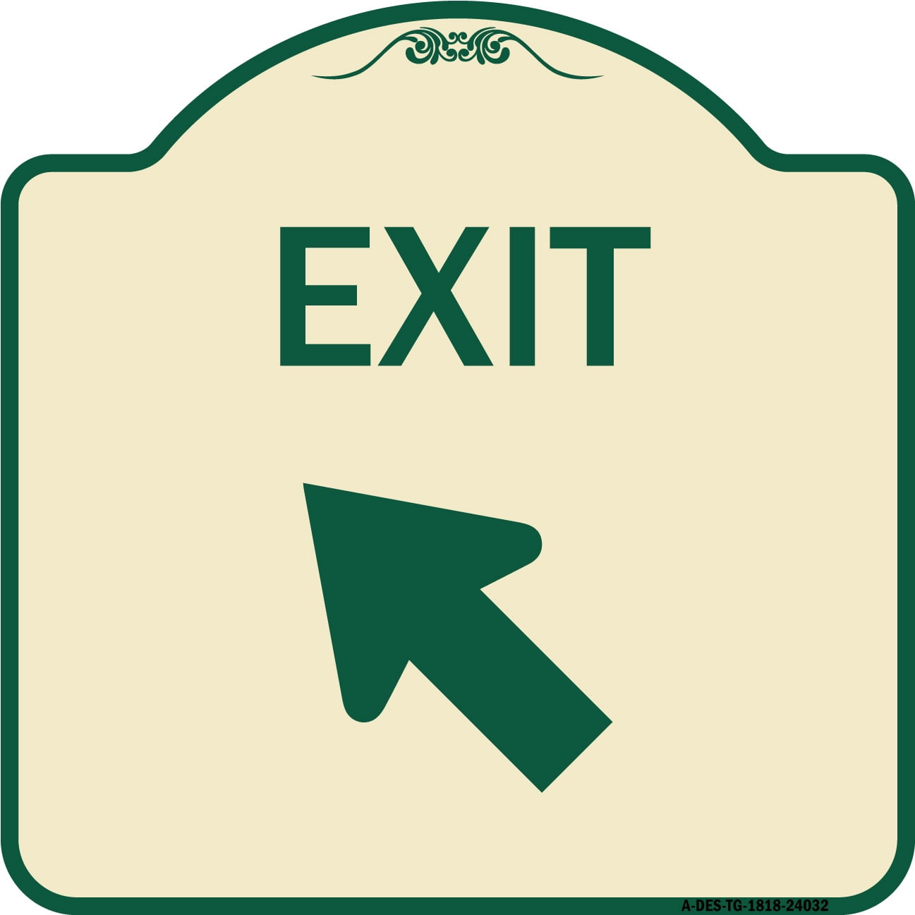 SignMission Designer Series Sign - Exit Sign Exit with Left Arrow | Tan ...