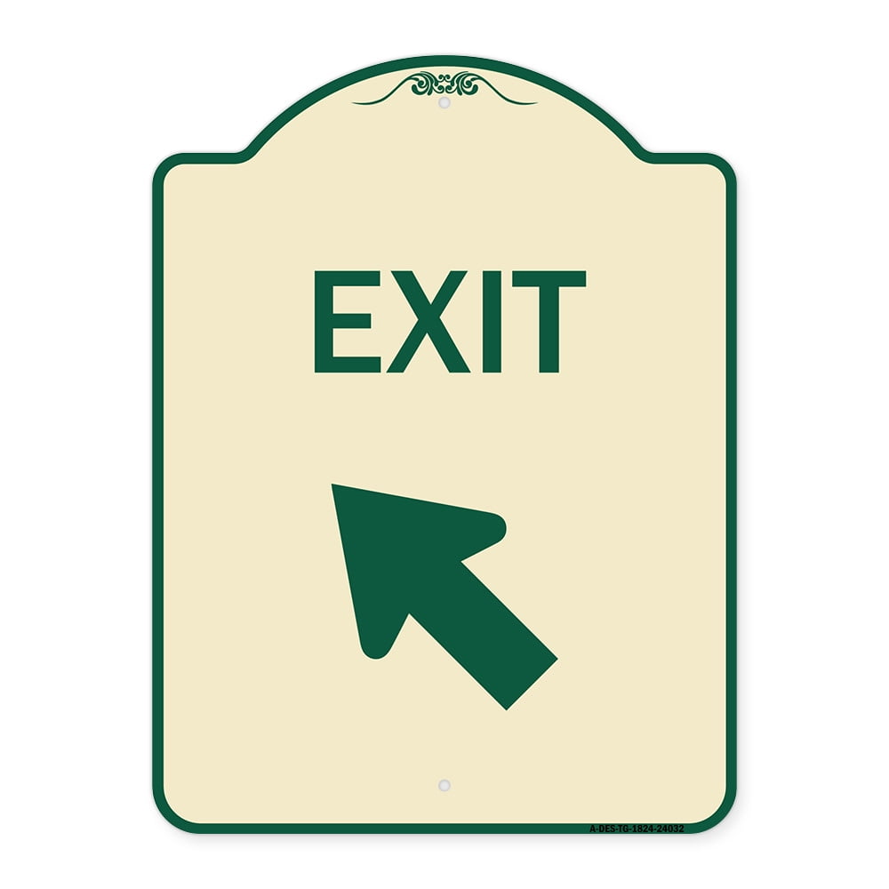 SignMission Designer Series Sign - Exit Sign Exit with Left Arrow | Tan ...