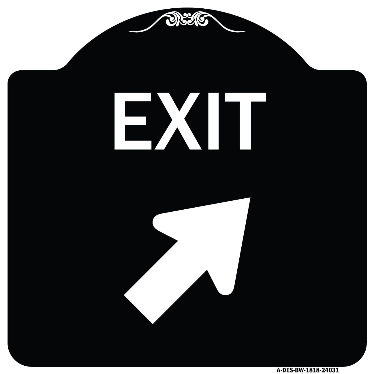 SignMission Designer Series Sign - Exit Sign Exit with Right Arrow ...