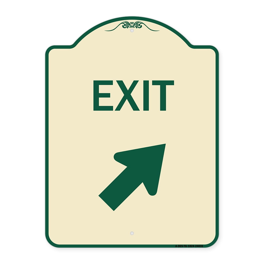SignMission Designer Series Sign - Exit Sign Exit with Right Arrow ...