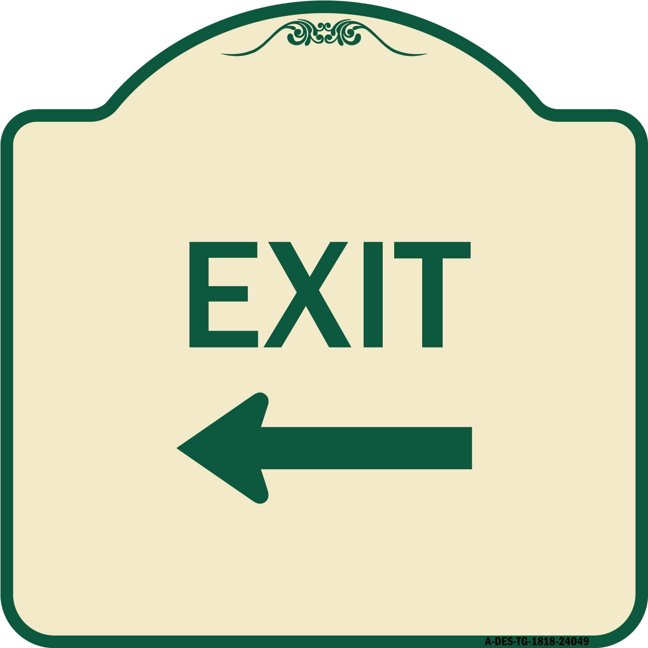 SignMission Designer Series Sign - Exit (With Left Arrow) 2 | Tan ...