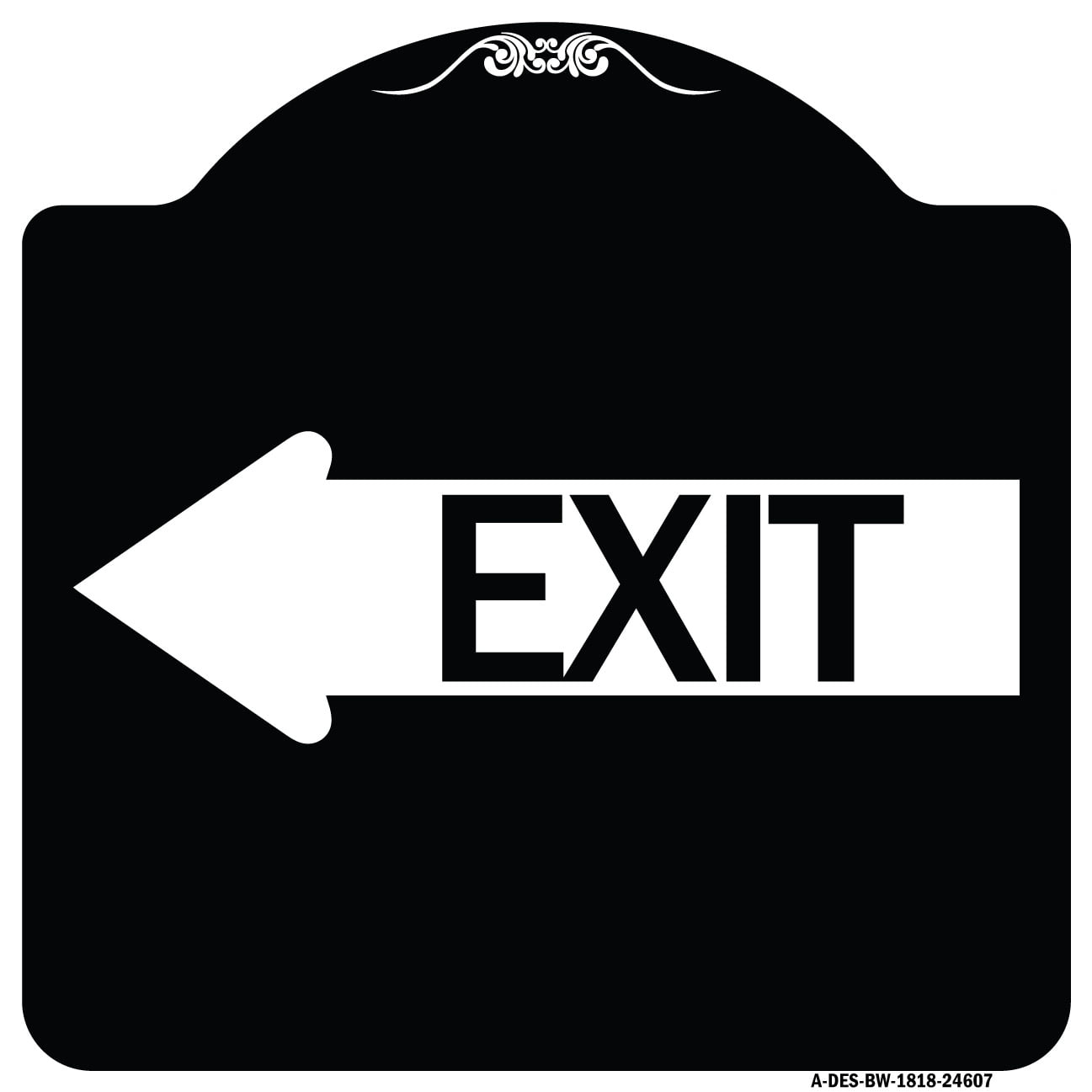 SignMission Designer Series Sign - Exit (With Left Arrow) | Black ...
