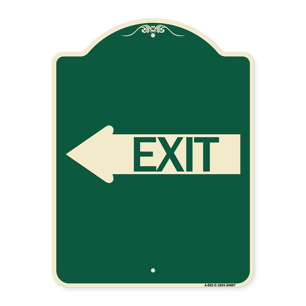SignMission Designer Series Sign - Exit (With Left Arrow) | Green & Tan ...