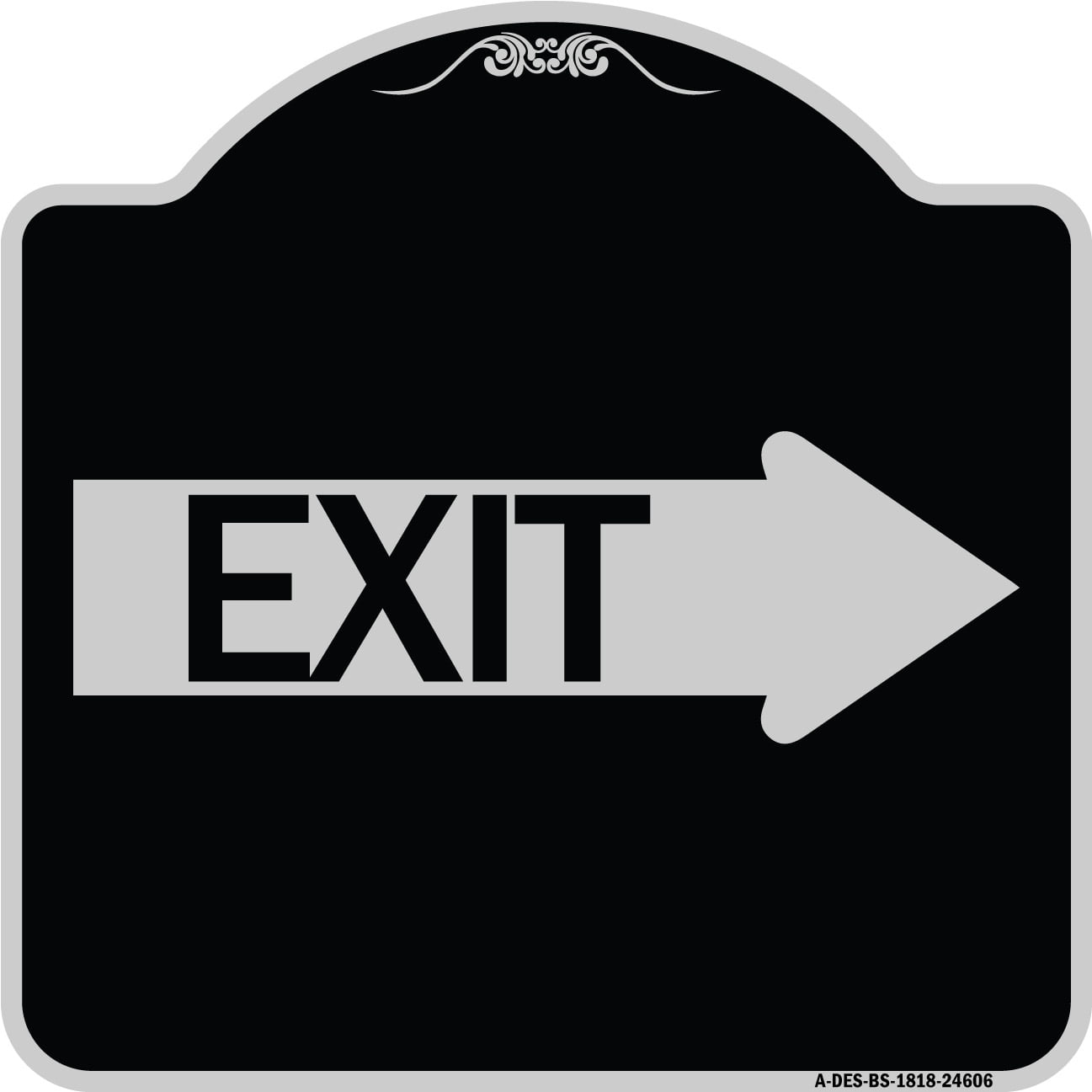 SignMission Designer Series Sign - Exit (With Right Arrow) | Black ...