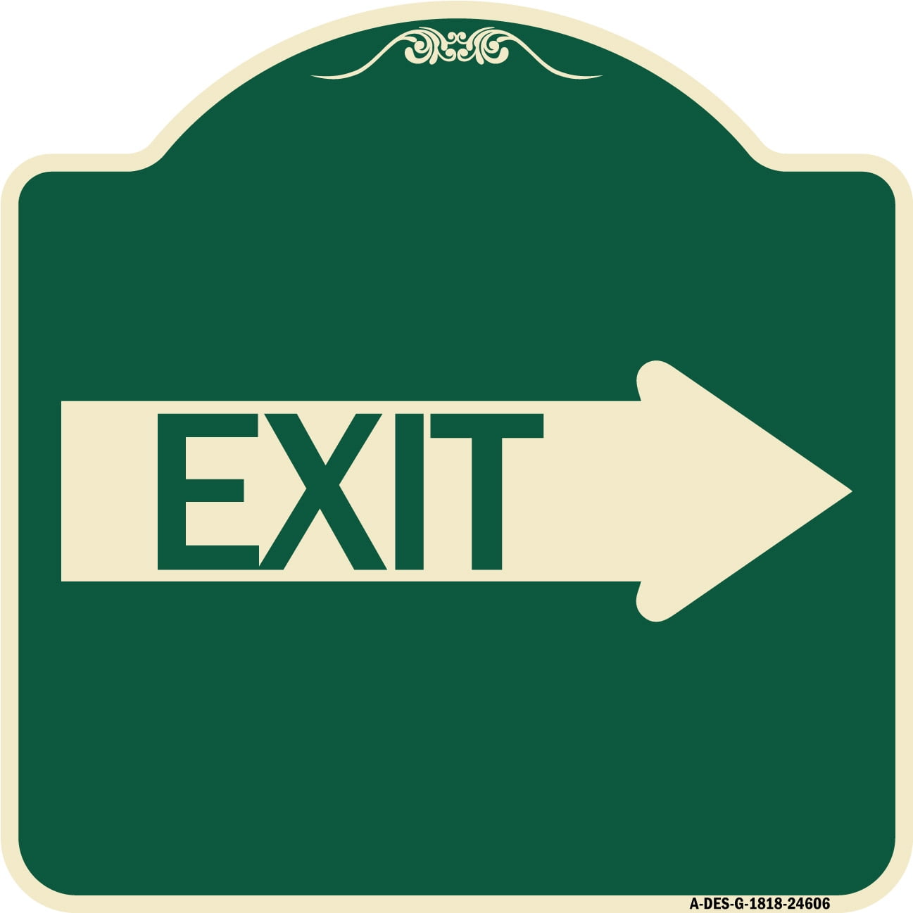 SignMission Designer Series Sign - Exit (With Right Arrow) | Green ...