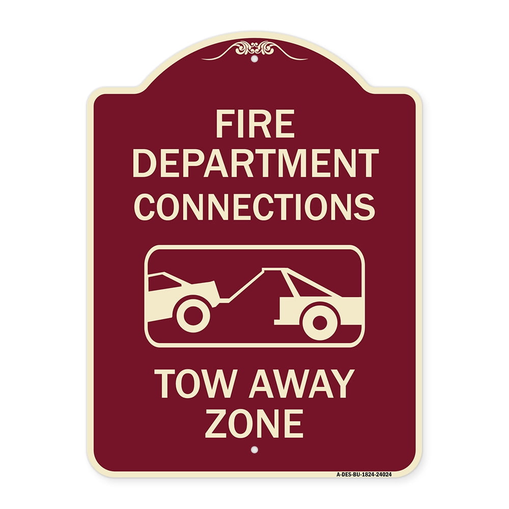 SignMission Designer Series Sign - Fire Department Connection Tow Away ...