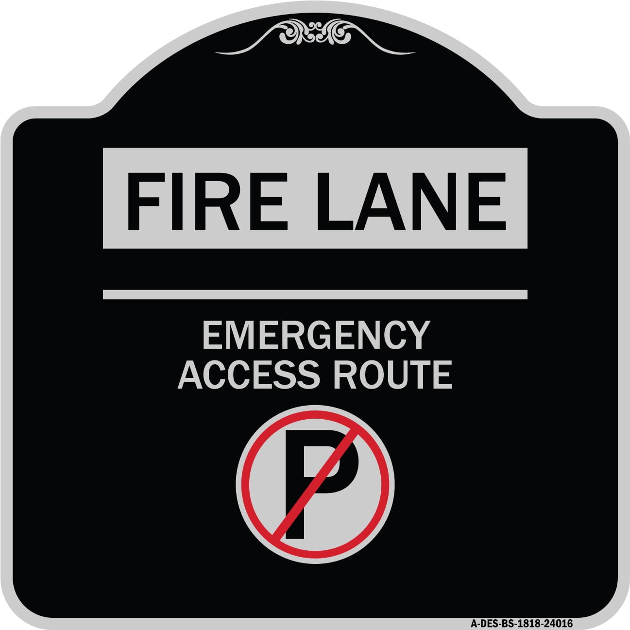 SignMission Designer Series Sign - Fire Lane - Emergency Access Route ...