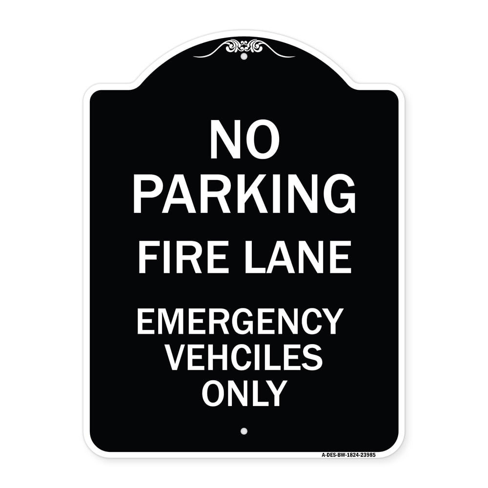 SignMission Designer Series Sign - Fire Lane Emergency Vehicles Only ...