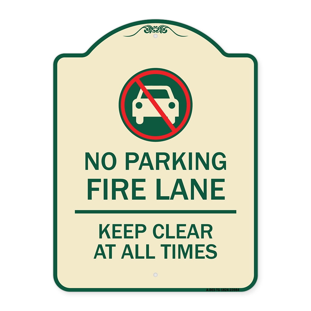 SignMission Designer Series Sign - Fire Lane Keep Clear at All Times ...