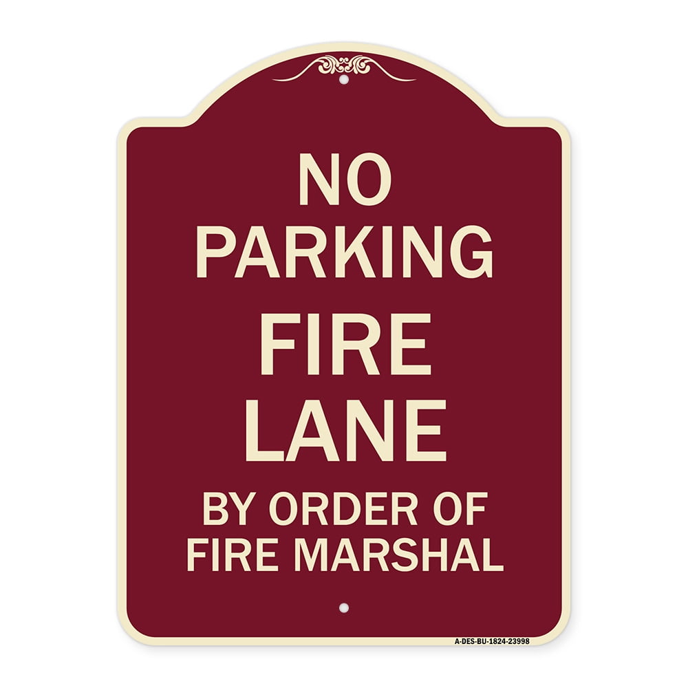 SignMission Designer Series Sign - Fire Lane by Order of Fire Marshal ...