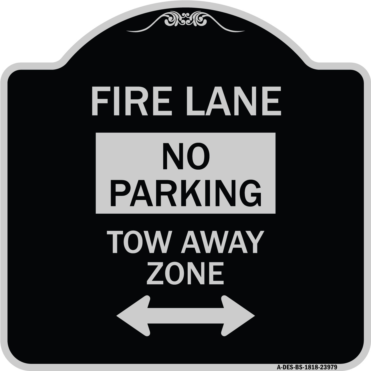 SignMission Designer Series Sign - Fire Lane Tow-Away Zone with ...