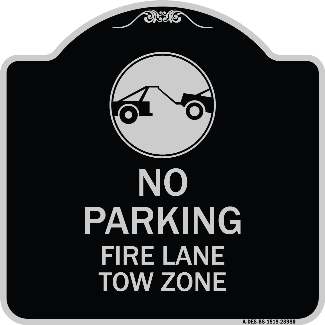 SignMission Designer Series Sign - Fire Lane Tow Zone with Graphic ...