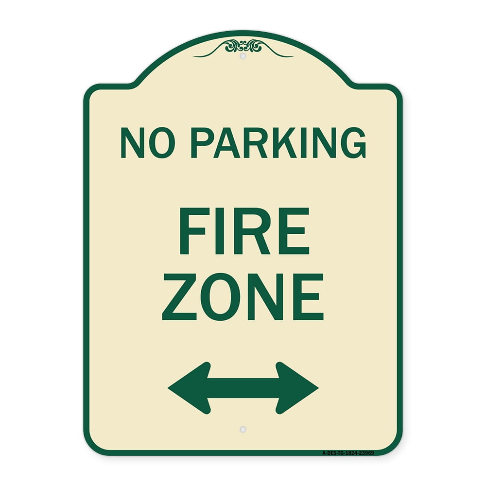 SignMission Designer Series Sign - Fire Zone with Bidirectional Arrow ...