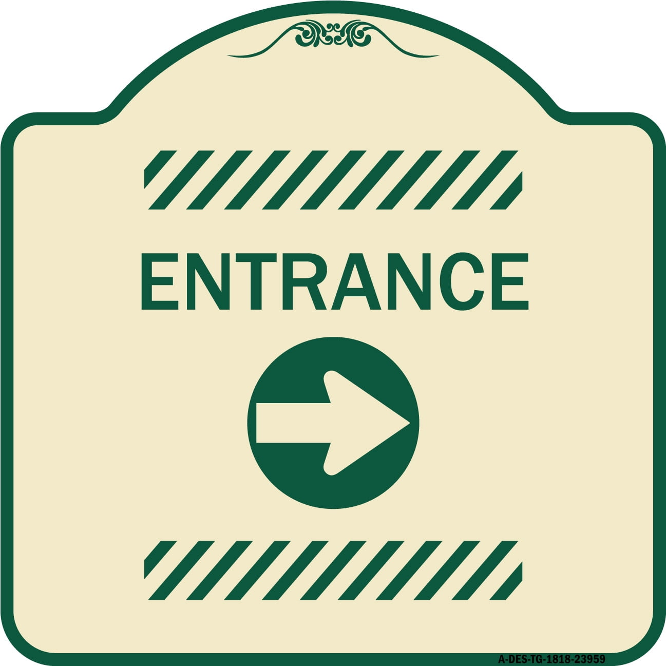 SignMission Designer Series Sign - Flex Post Entrance with Right Arrow ...