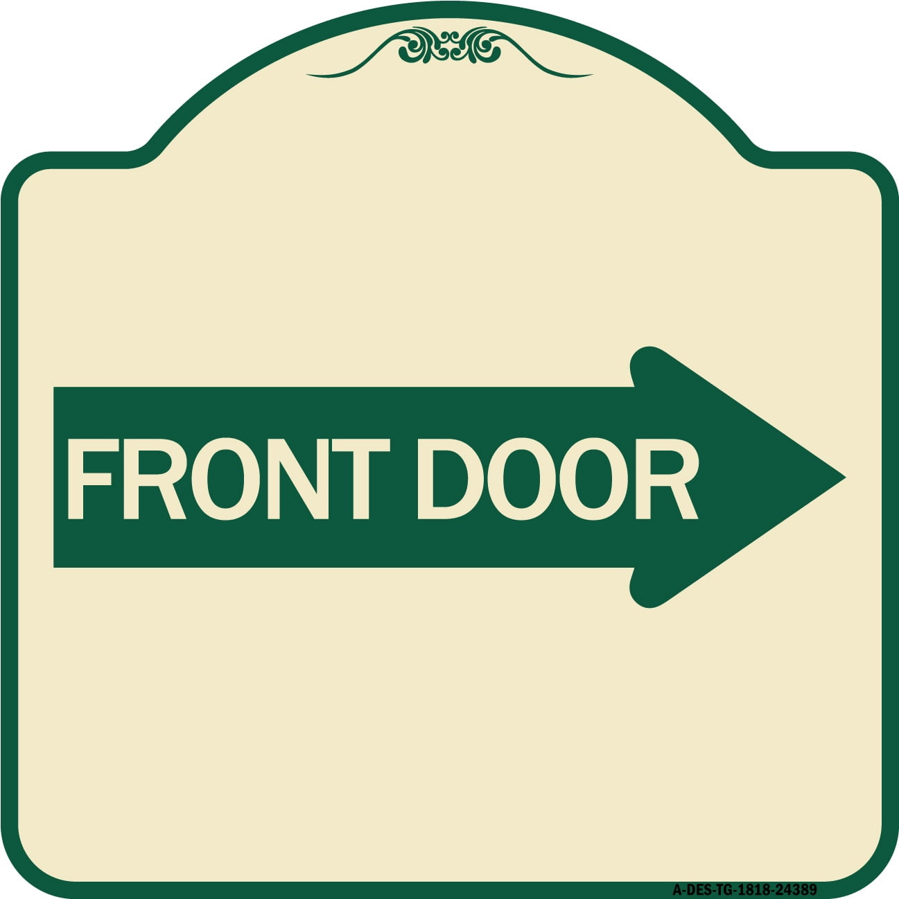 SignMission Designer Series Sign - Front Door (With Right Arrow) | Tan ...