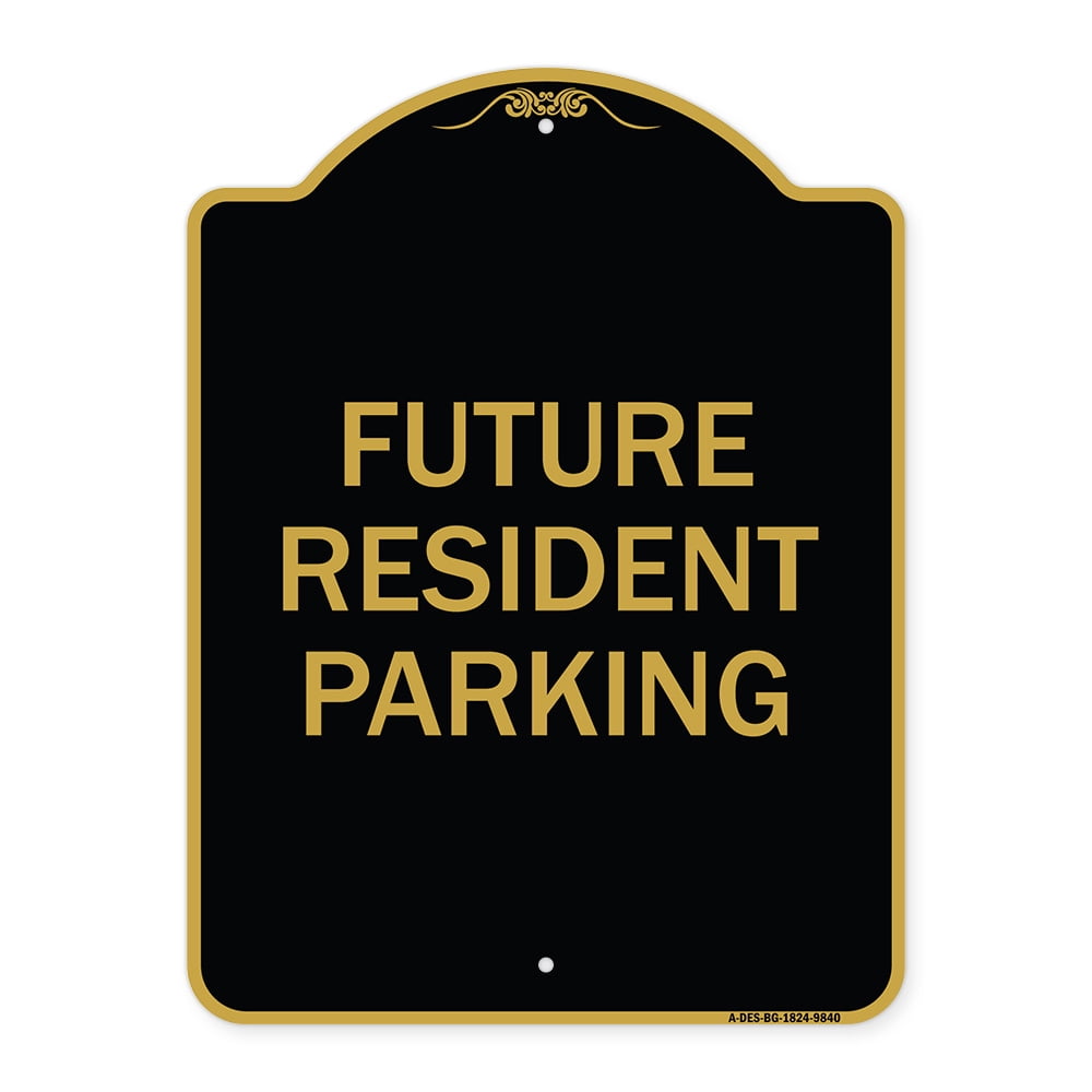 SignMission Designer Series Sign - Future Resident Parking | Black ...