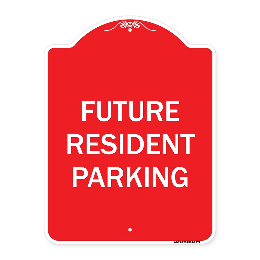 SignMission Designer Series Sign - Future Resident Parking | Red ...