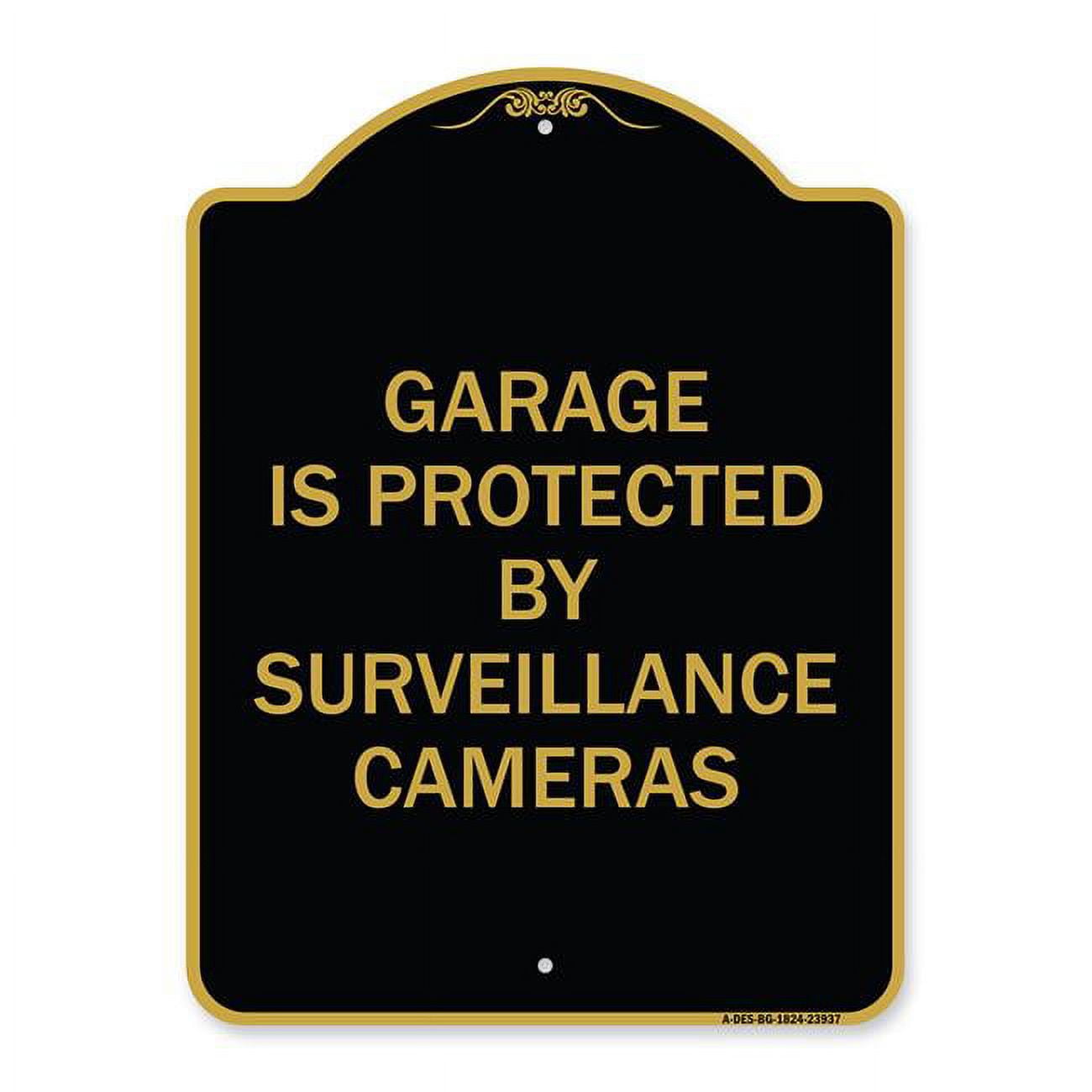 SignMission Designer Series Sign - Garage Is Protected by Surveillance ...