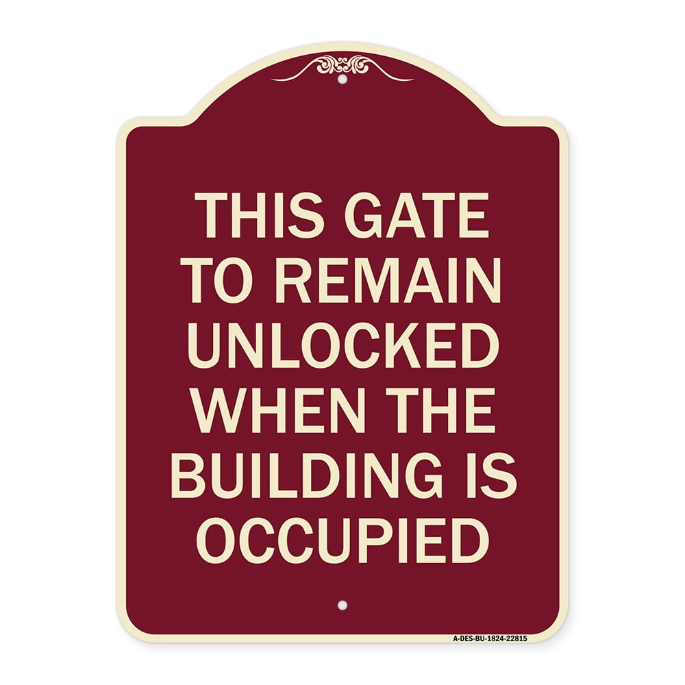 SignMission Designer Series Sign - This Gate to Remain Unlocked When ...