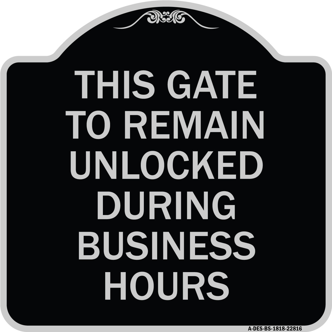 SignMission Designer Series Sign - This Gate to Remain Unlocked During ...
