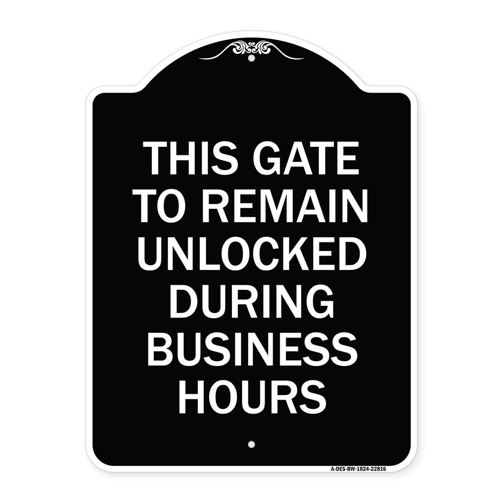 SignMission Designer Series Sign - This Gate to Remain Unlocked During ...
