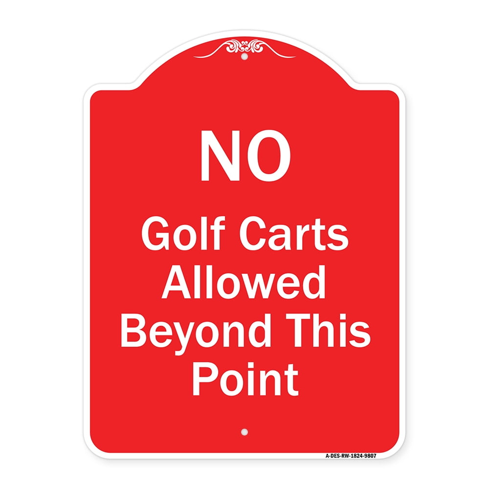 SignMission Designer Series Sign - No Golf Carts Allowed | Red & White ...