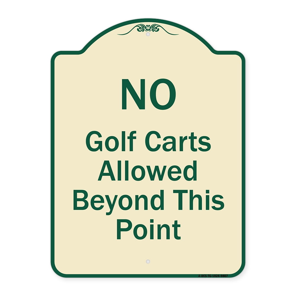 SignMission Designer Series Sign - No Golf Carts Allowed | Tan & Green ...