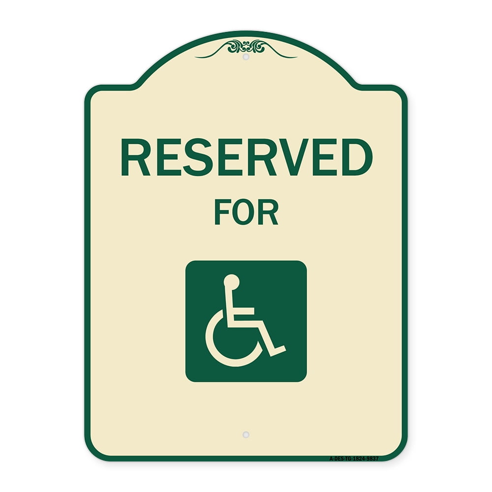 SignMission Designer Series Sign - Graphic Handicapped Reserved | Tan ...