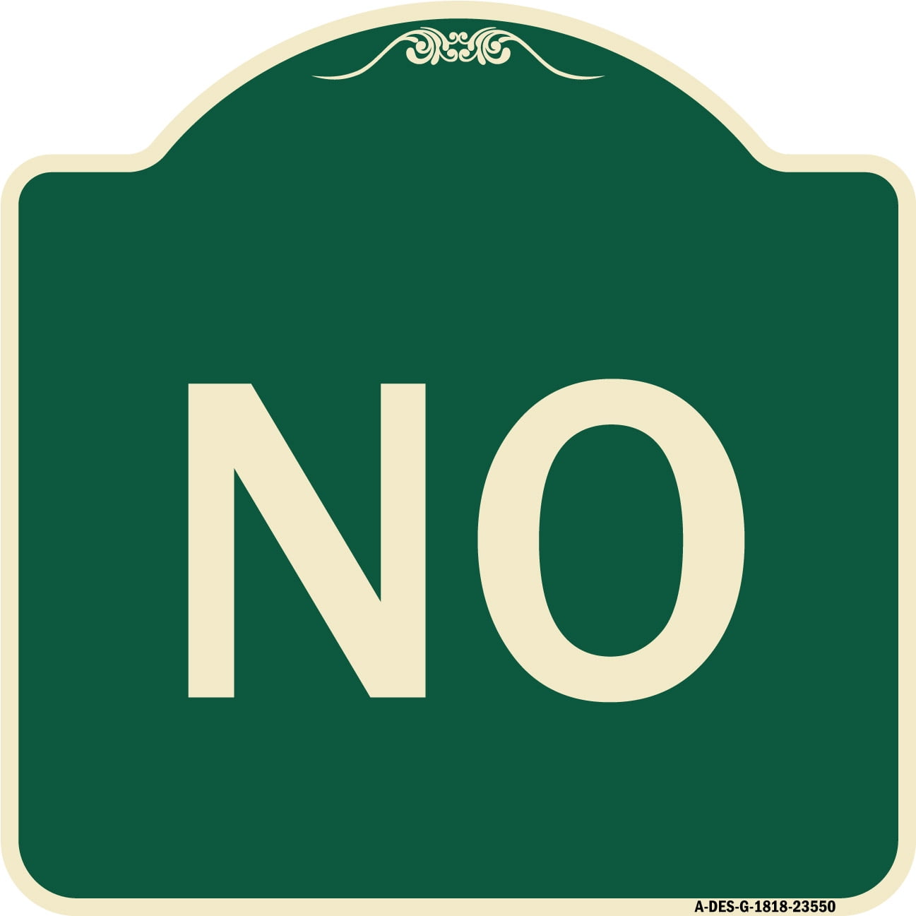 SignMission Designer Series Sign - No | Green & Tan 18" X 18" Heavy ...