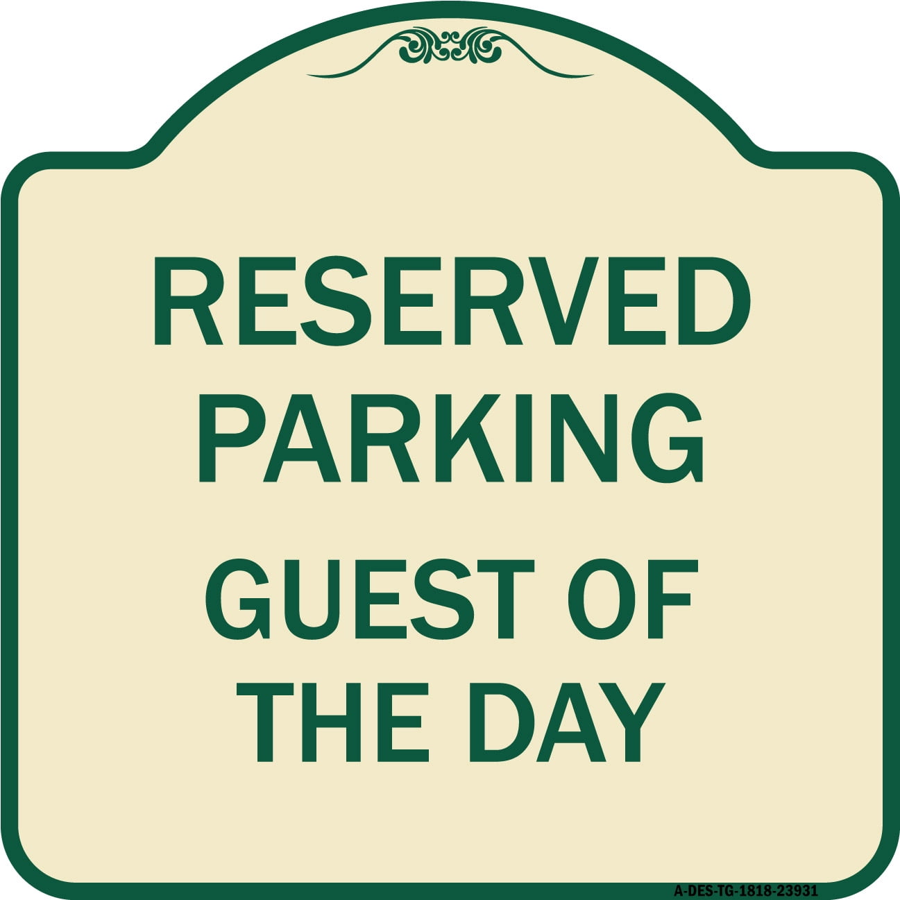 SignMission Designer Series Sign - Guest of the Day | Tan & Green 18" X ...