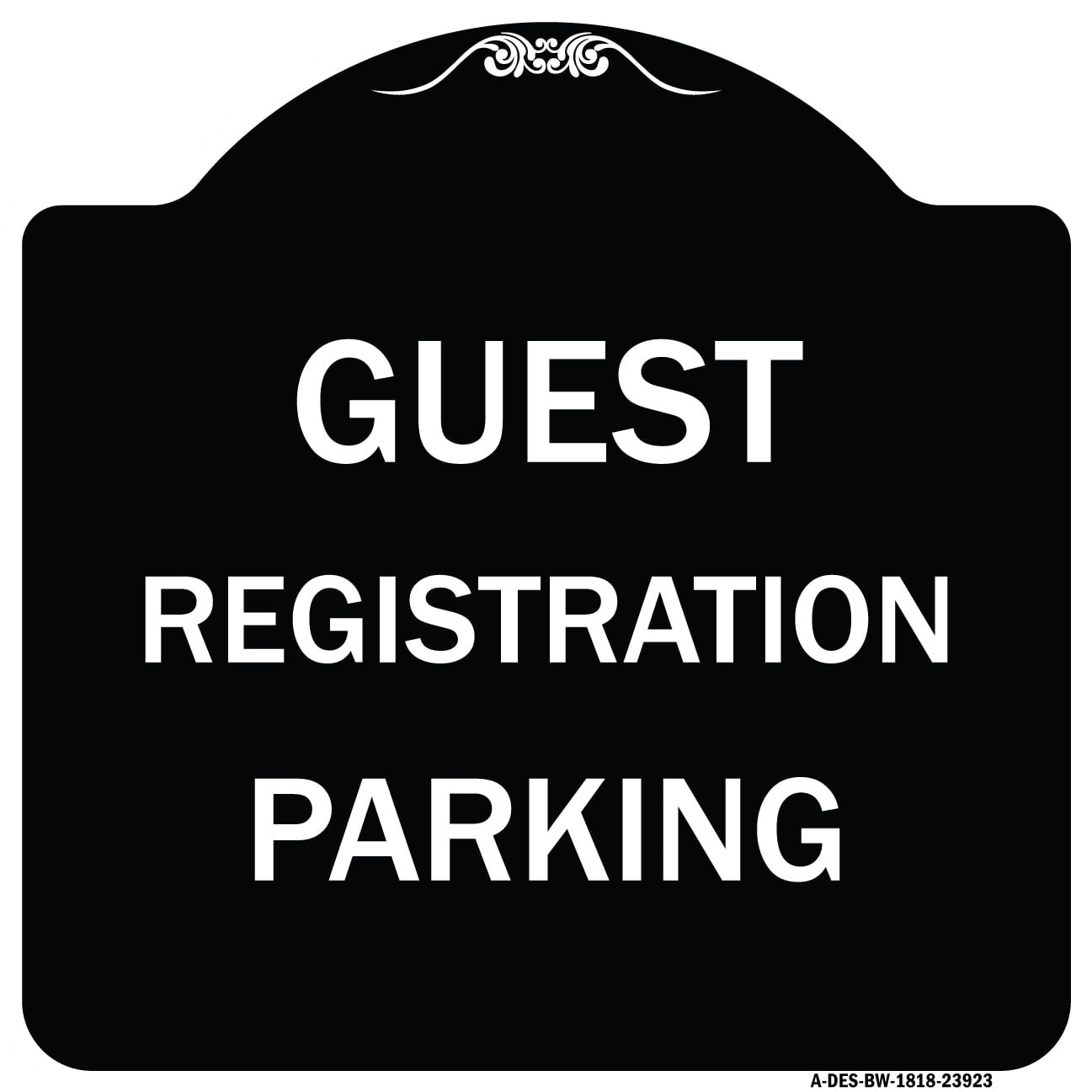 SignMission Designer Series Sign - Guest Registration Parking | Black ...