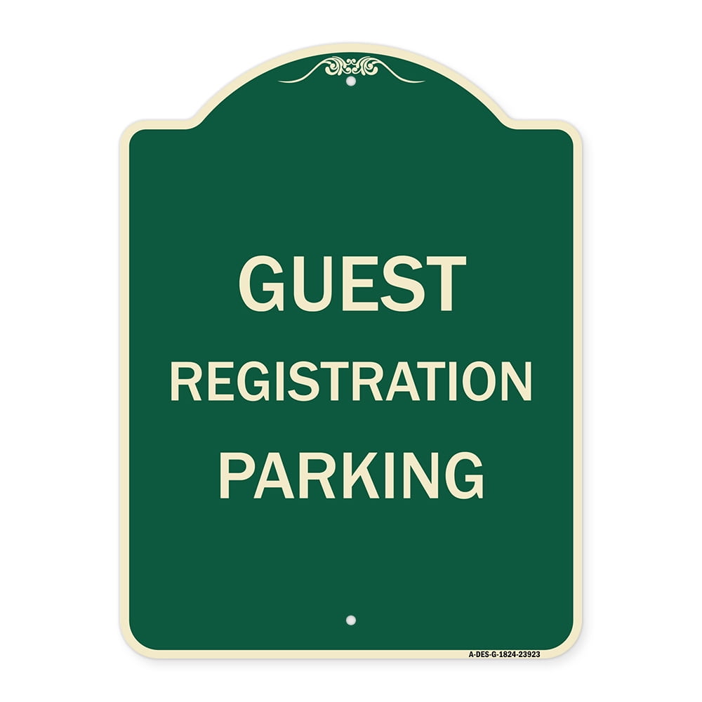 SignMission Designer Series Sign - Guest Registration Parking | Green ...