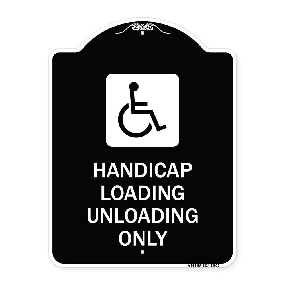 SignMission Designer Series Sign - Handicap Loading Unloading Only ...