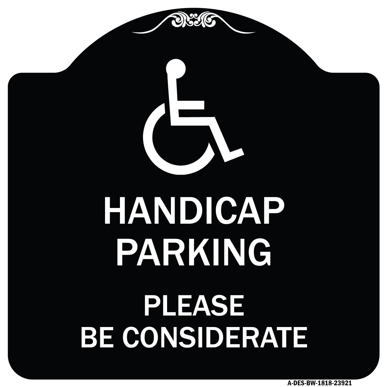 SignMission Designer Series Sign - Handicap Parking - Please Be ...